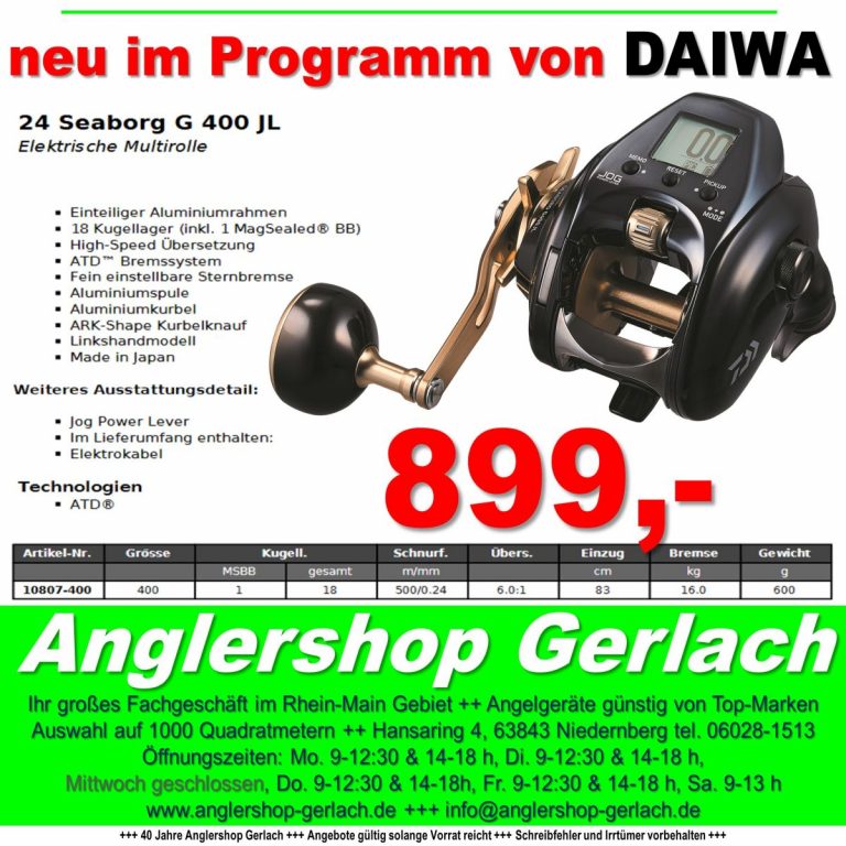 Daiwa Seaborg 400 JL Elektro-Rolle – Anglershop Gerlach